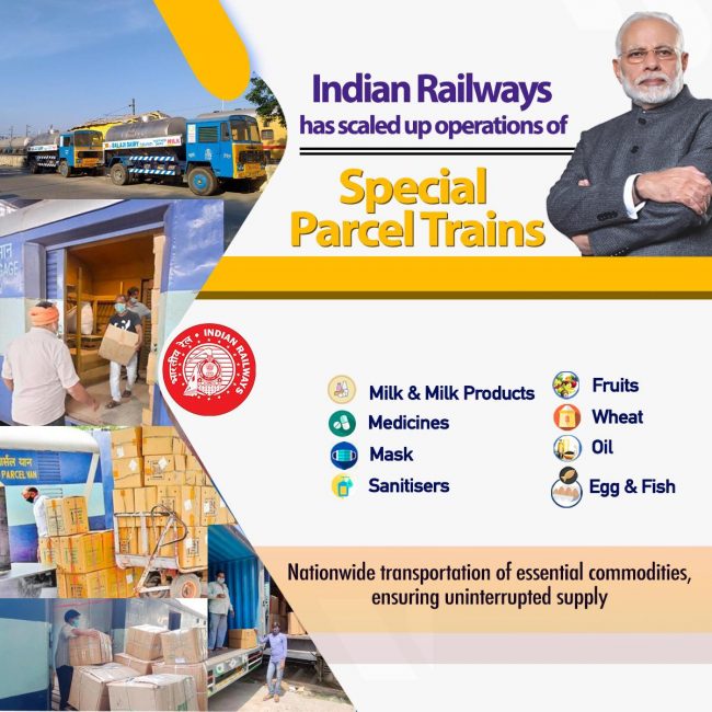 Railways to run Century of Parcel Trains to Deliver Necessities ...